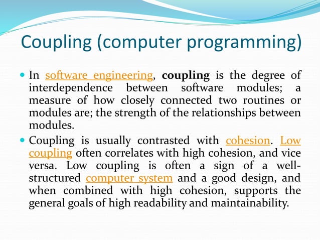 Cohesion and coupling | PPTX