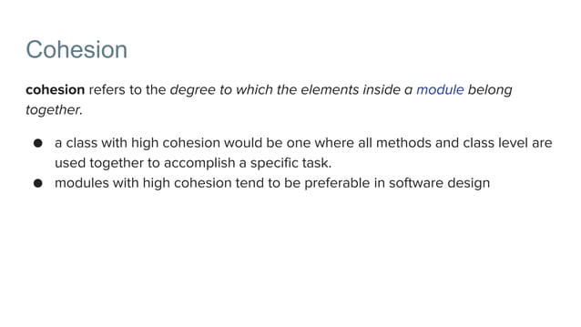 Cohesion and coupling in software design | PPTX