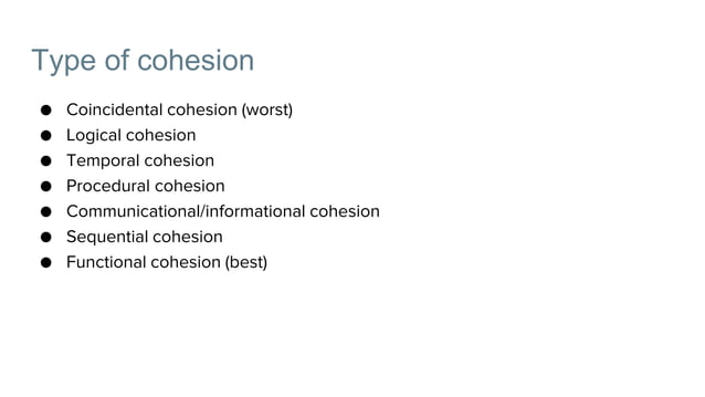 Cohesion and coupling in software design | PPTX
