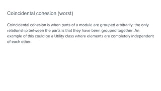 Cohesion and coupling in software design | PPTX