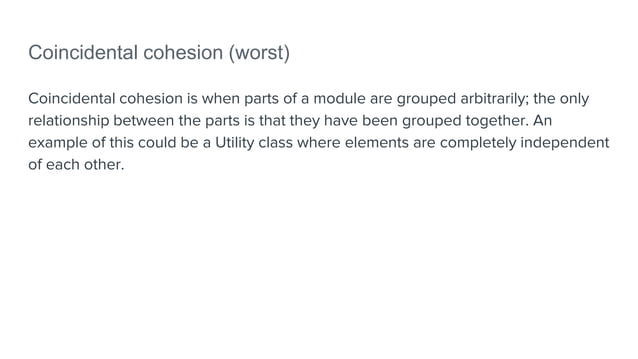 Cohesion and coupling in software design | PPTX
