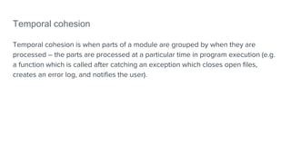 Cohesion and coupling in software design | PPTX