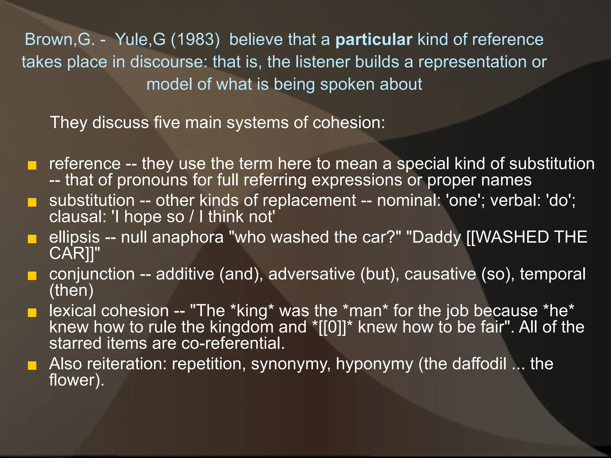 cohesion coherence ppt linguistic studies | PPTX