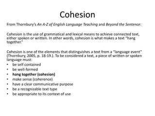 Cohesion R Redmond | PPT