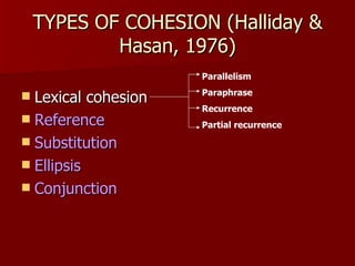 Cohesion general overview | PPT