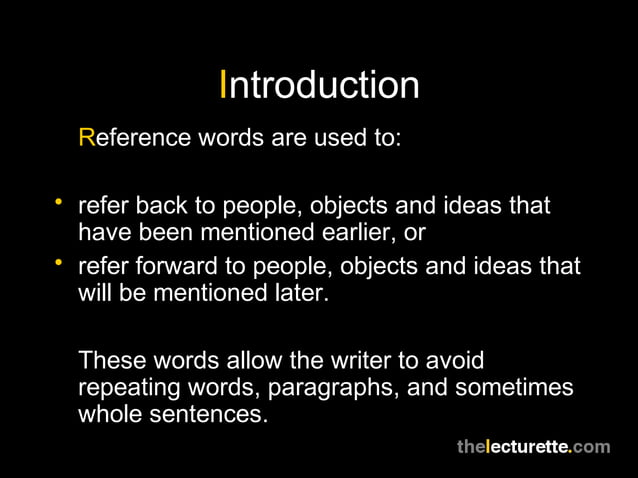 Cohesion: Reference words | PPT