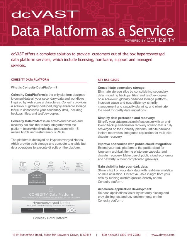 Cohesity Data Platform One Pager