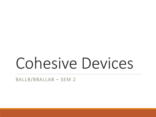 Cohesive devices | PPTX