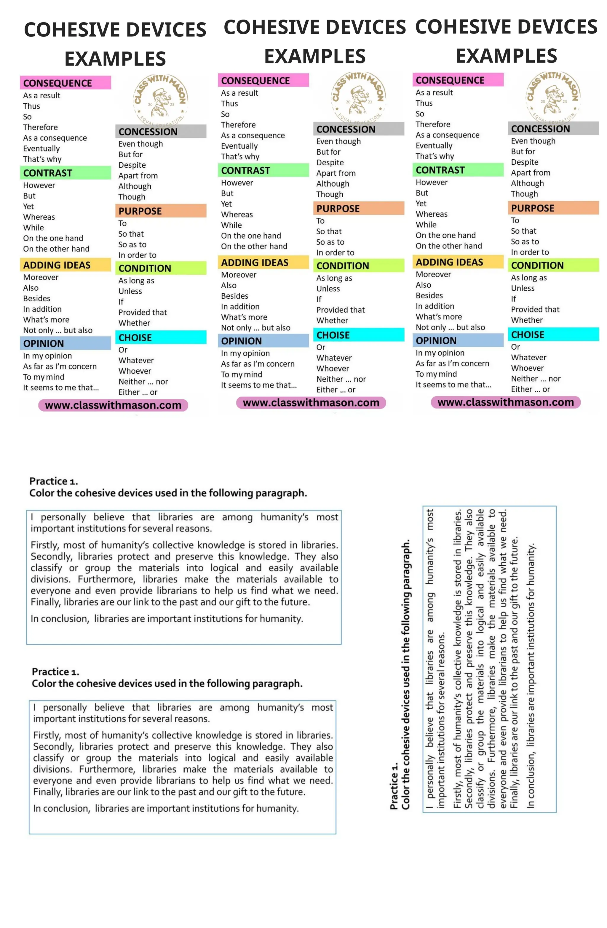ENGLISH- ON COHESIVE DEVICES EXAMPLES.docx