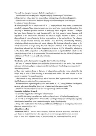 Investigating cohesive devices in Ted Hughes’ poem “Wodwo. | PDF