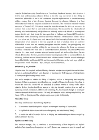 Investigating cohesive devices in Ted Hughes’ poem “Wodwo. | PDF