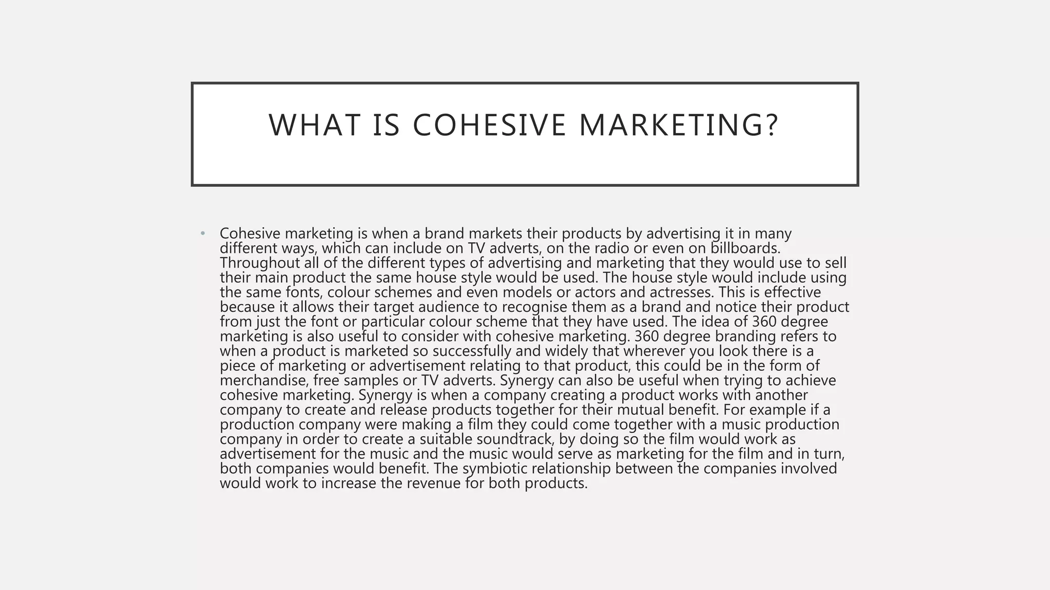 Cohesive marketing | PPT