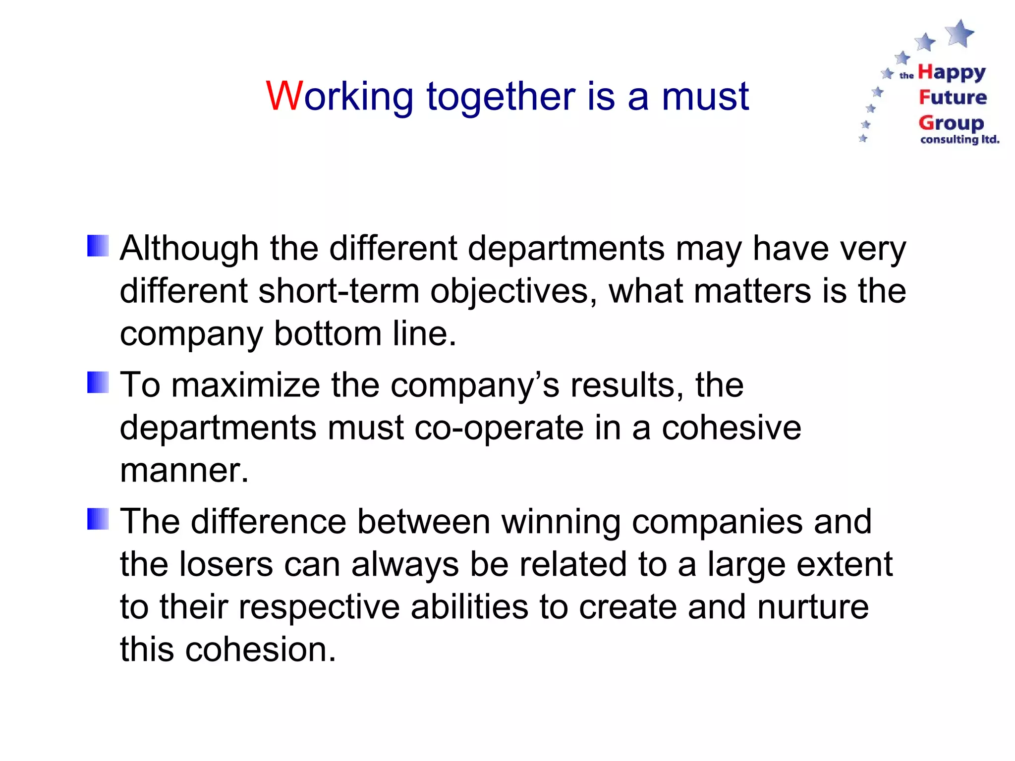 The Cohesive Cross-Department Team | PPT