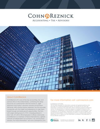 CohnReznick Renewable Energy Industry Overview | PDF