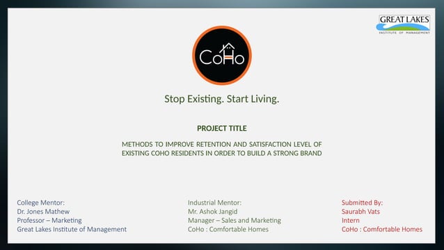 CoHo - Co Living Spaces (Internship Project Presentation) | PPT