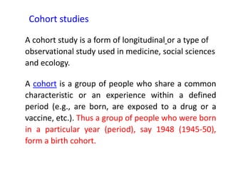 Cohort, case control & survival studies-2014 | PPTX
