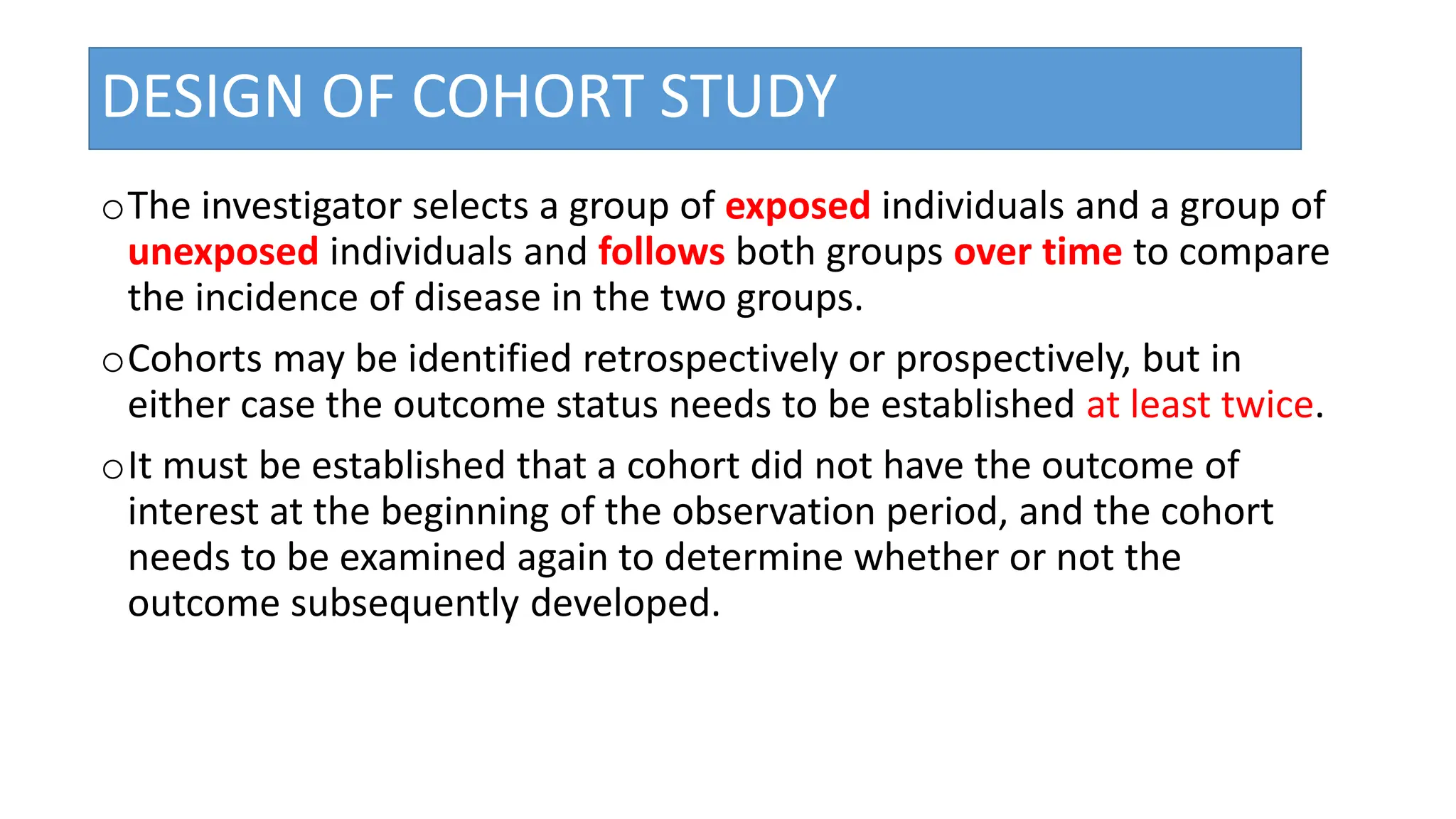 Research methodology: Cohort study design | PPTX