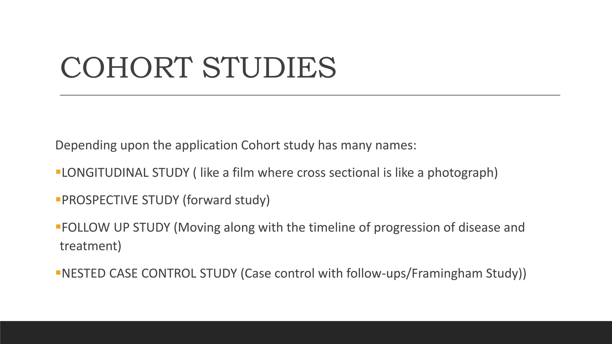 Cohort Studies by Dr Pushpinder Kaur AFSMSANDRC | PPT