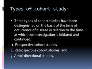 Cohort studies with example of classical cohort studies | PPTX