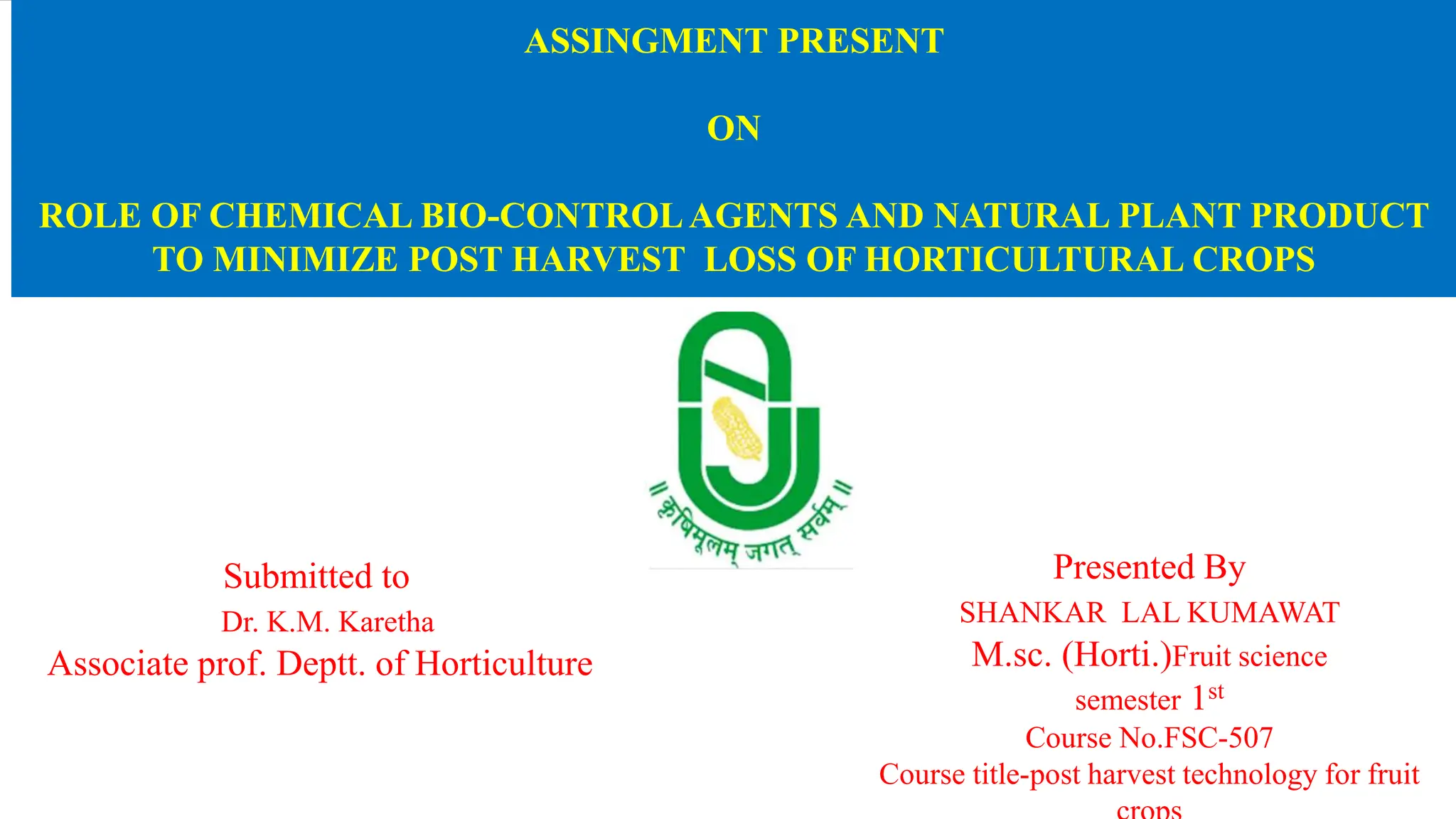 post harvest management of horticultural crops | PPTX