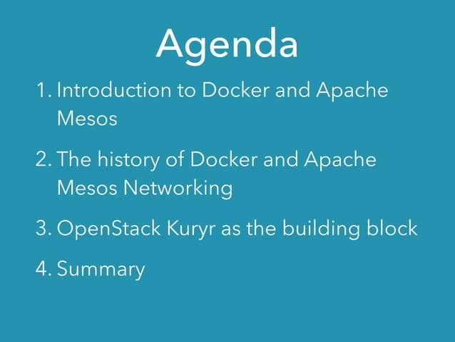 Container Orchestration Integration Openstack Kuryr And Apache Mesos Ppt