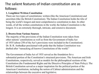 Constitution: Salient features and Preamble | PPTX