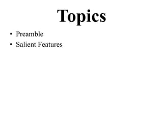 Constitution: Salient features and Preamble | PPTX