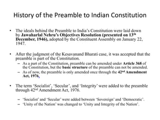 Constitution: Salient features and Preamble | PPTX