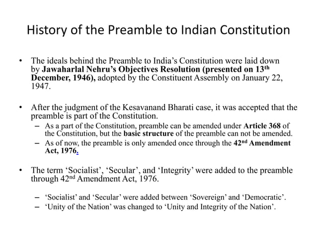 Constitution: Salient features and Preamble | PPTX | Civic affairs ...