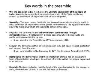 Constitution: Salient features and Preamble | PPTX