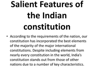 Constitution: Salient features and Preamble | PPTX