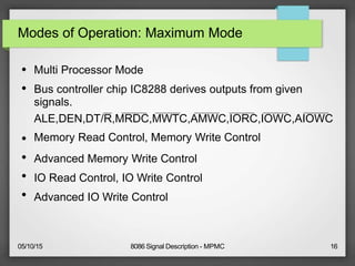 Coi2 pin description of 8086 | PPT