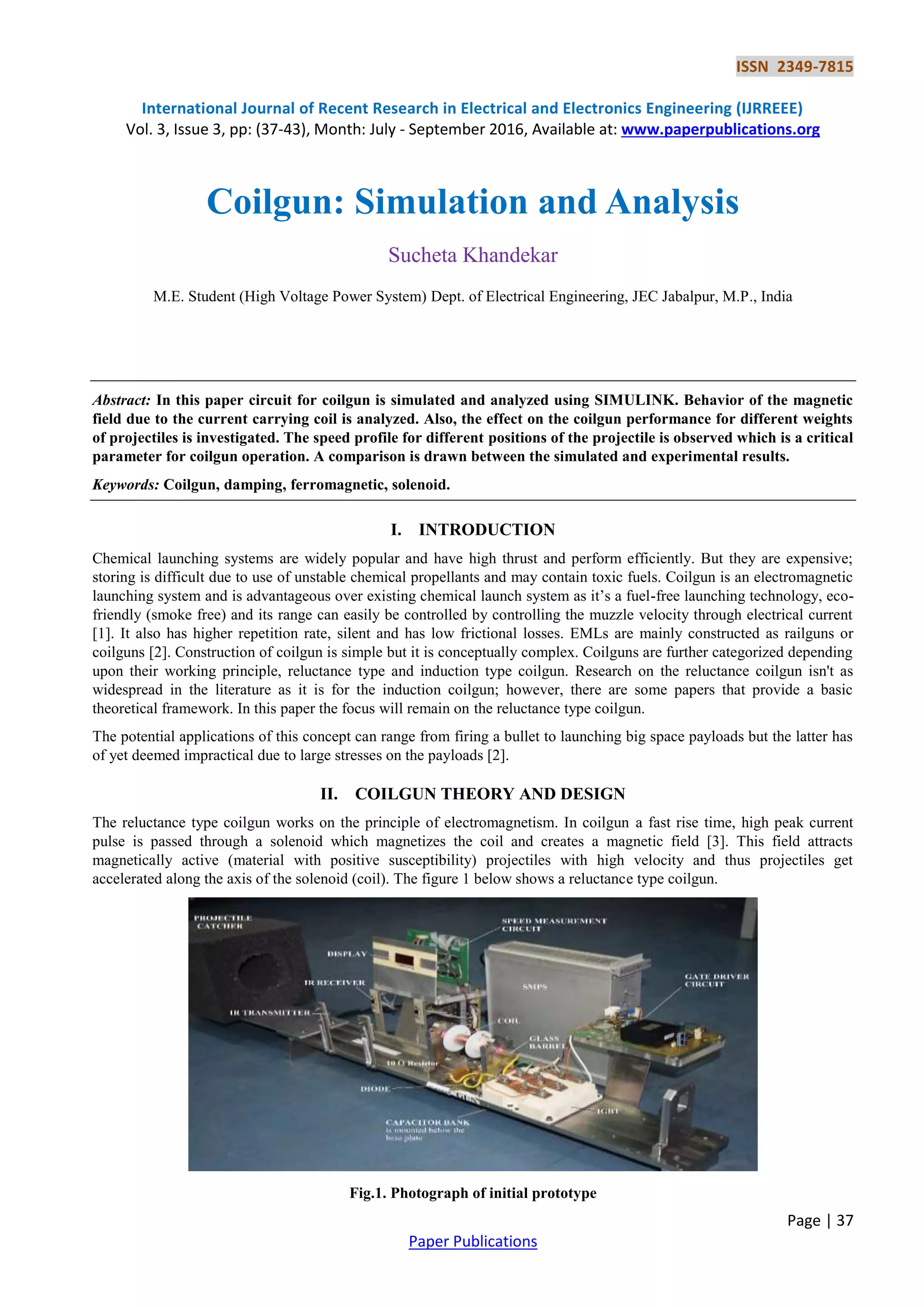 Coilgun: Simulation and Analysis | PDF