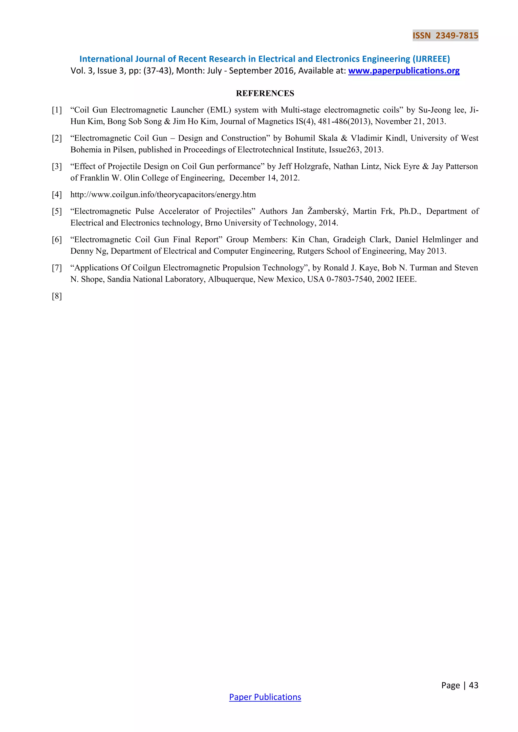 Coilgun: Simulation and Analysis | PDF
