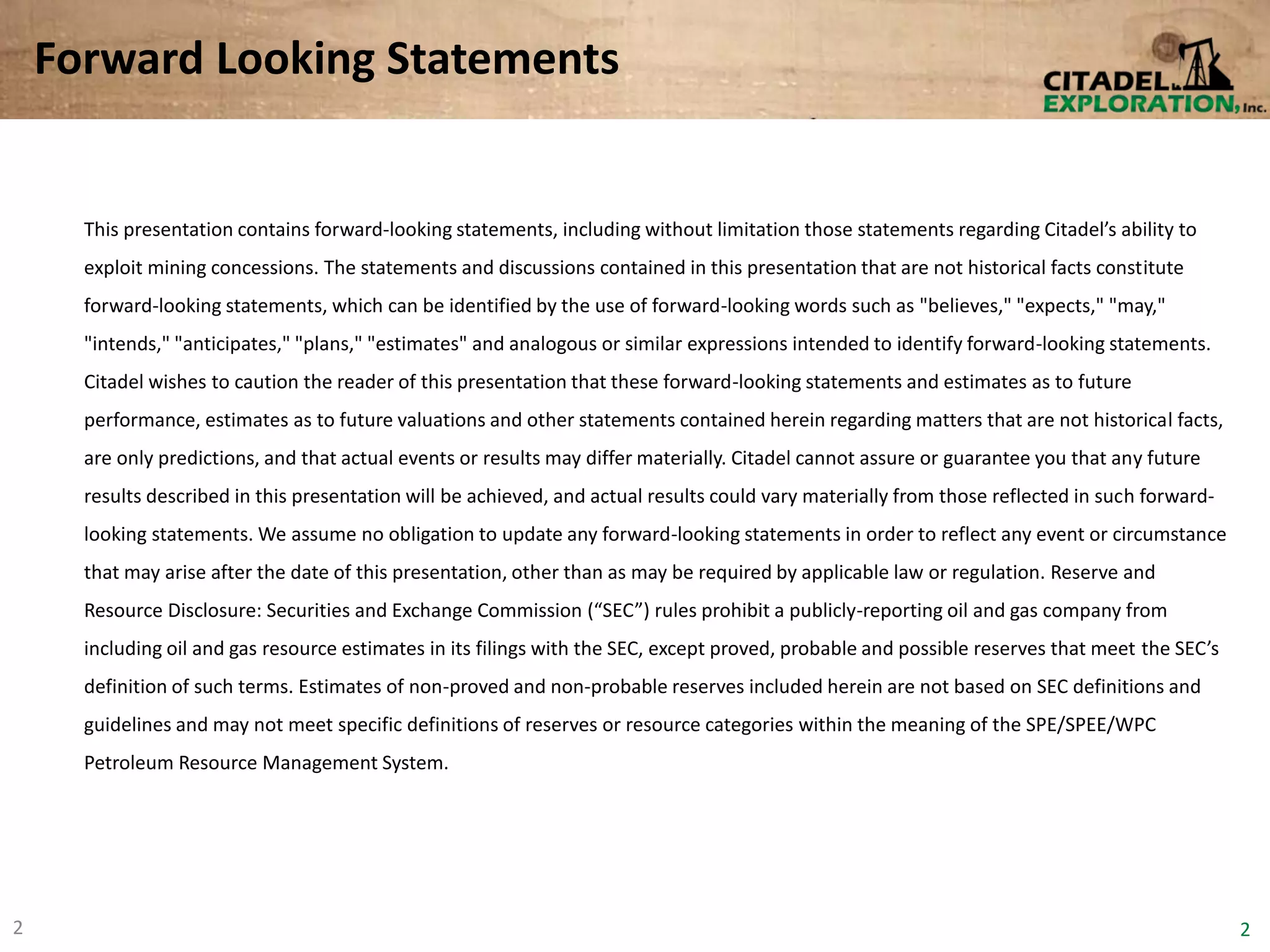 Citadel Exploration (COIL) investor presentation | PDF