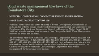 Coimbatore Solid waste management | PPTX