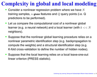 Combining Lazy Learning, Racing and Subsampling for Effective Feature Selection | PPT