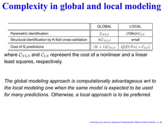 Combining Lazy Learning, Racing and Subsampling for Effective Feature Selection | PPT