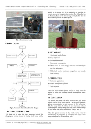 Coin based mobile charger using rfid with pv for public usage | PDF