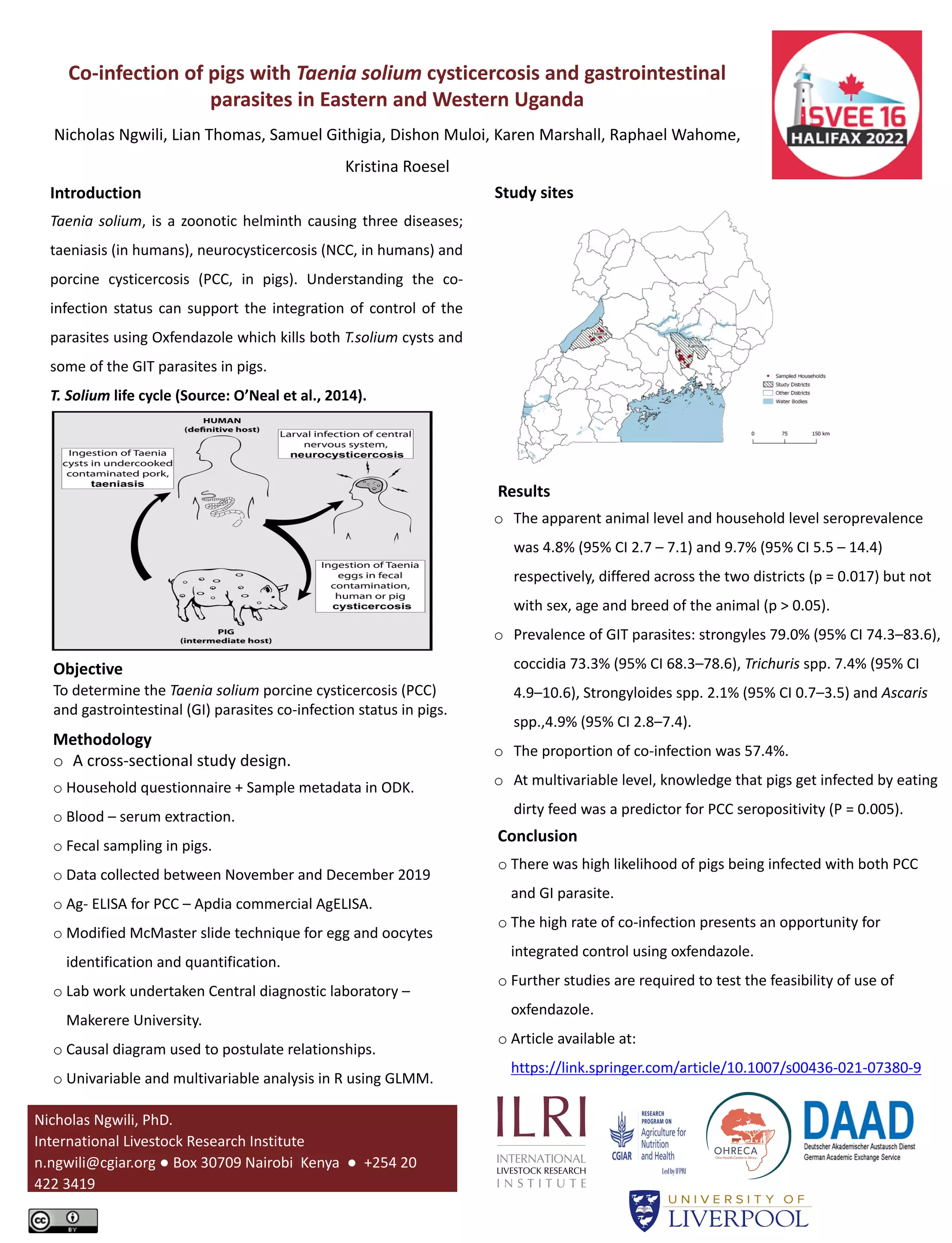 Co-infection of pigs with Taenia solium cysticercosis and ...