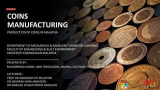 Coin Manufacturing Process (The Incredibles) | PDF