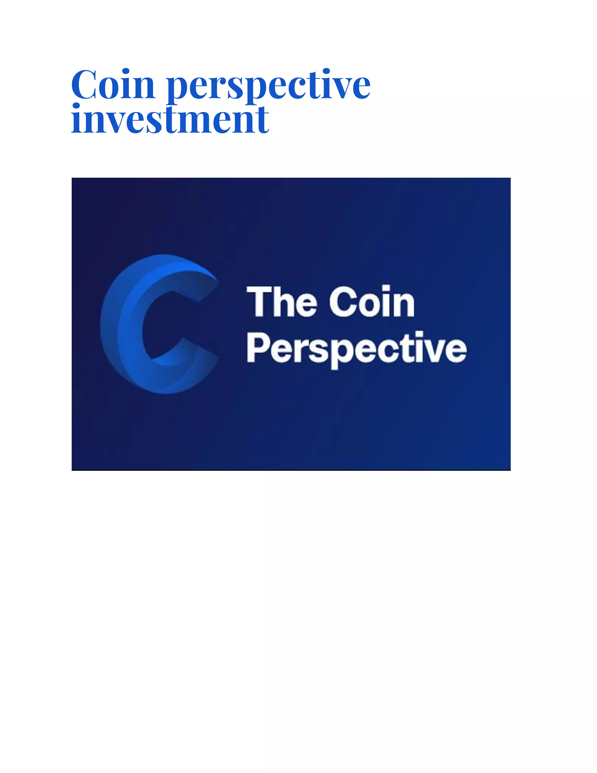 Coin perspective investment | PDF