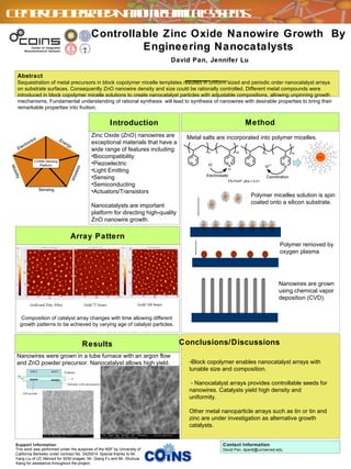 Controllable Zinc Oxide Nanowire Growth By Engineering Nanocatalysts | PDF