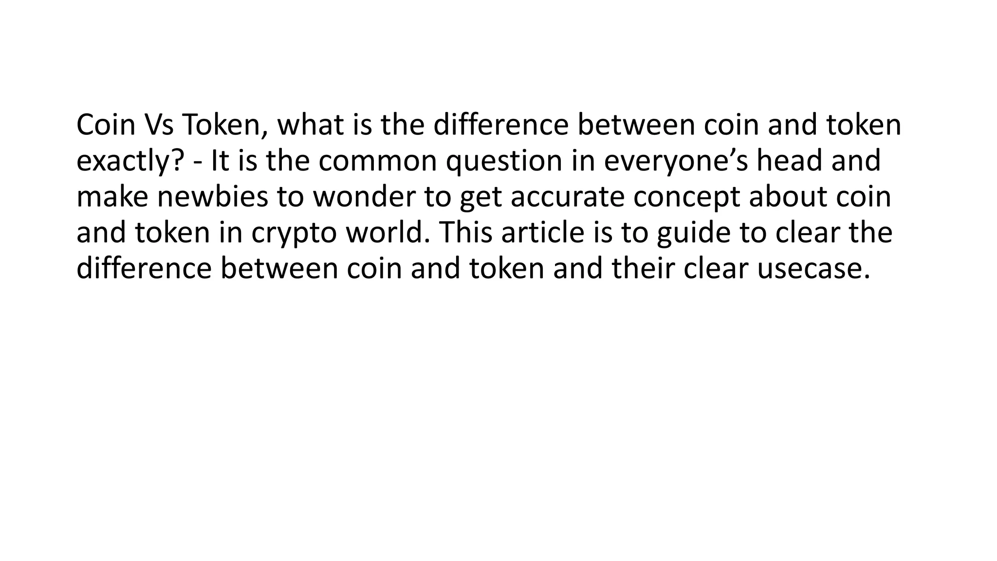 Coin vs token | PPTX