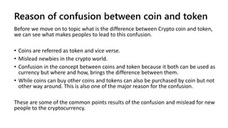 Coin vs token | PPTX | Currencies | Economy
