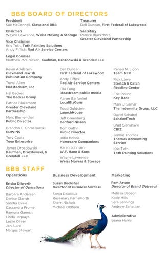 BBB Serving Greater Cleveland's 2023 Celebration of Integrity | PDF