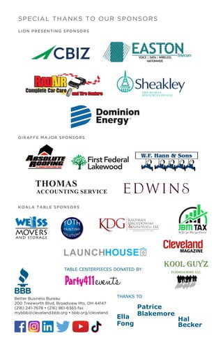 BBB Serving Greater Cleveland's 2023 Celebration of Integrity | PDF