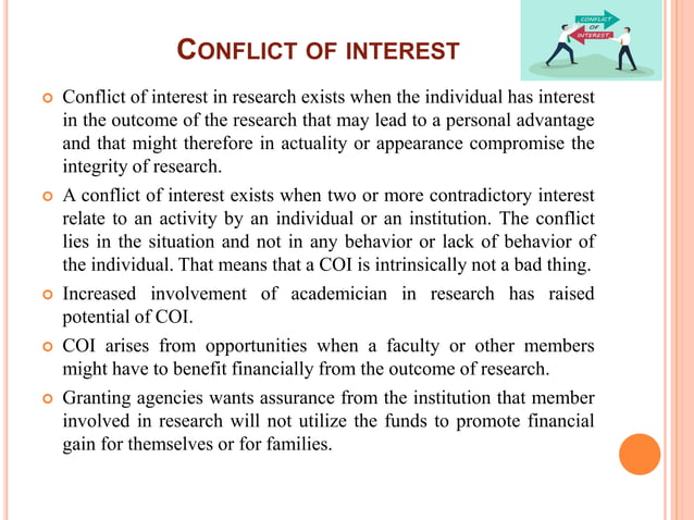 Conflict of interest presentation phD 2024 | PPTX | Business | Business ...