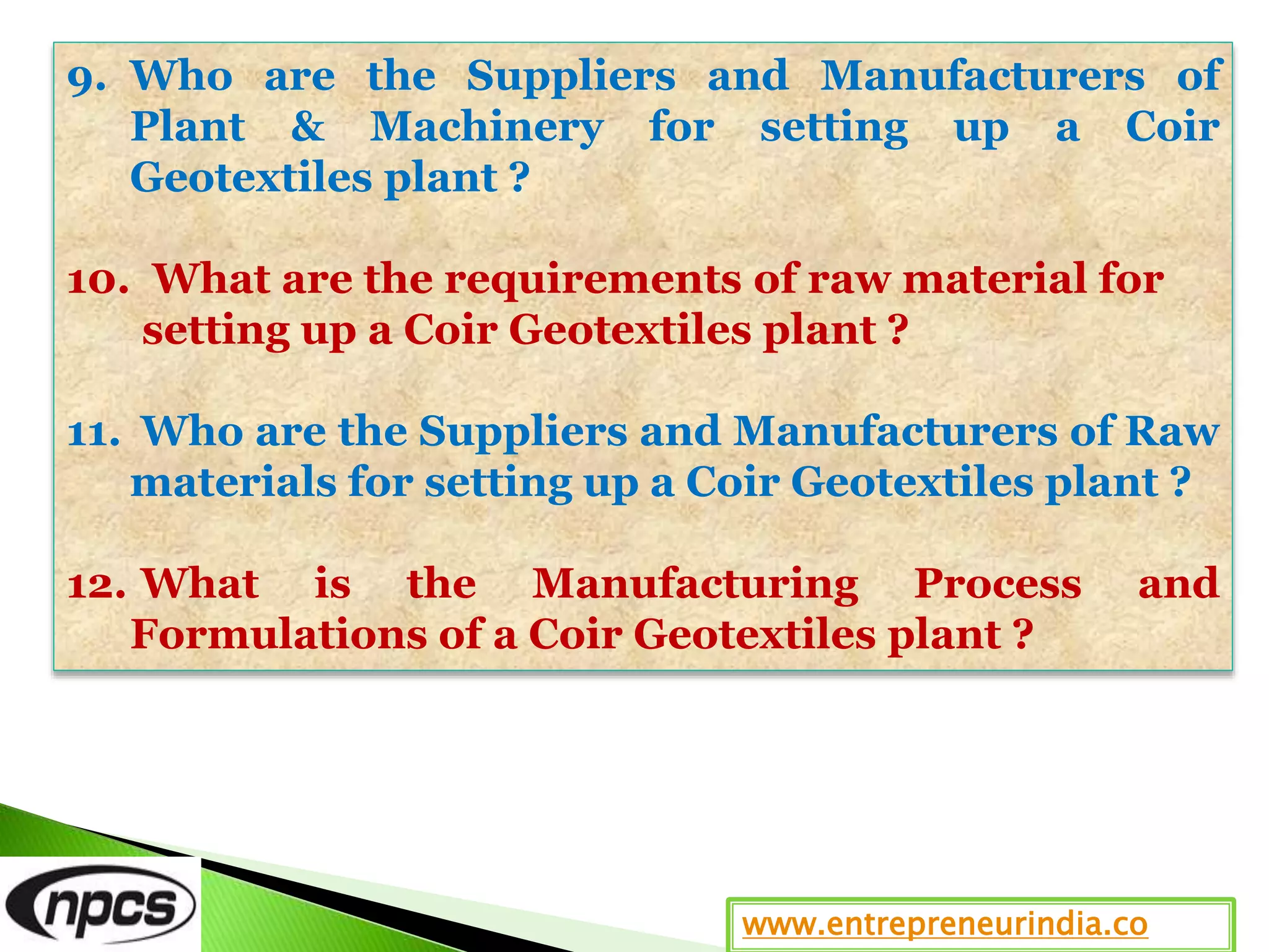 Coir Geotextiles, Coir Nettings / Geotextiles, Coir Woven Bhoovastra ...