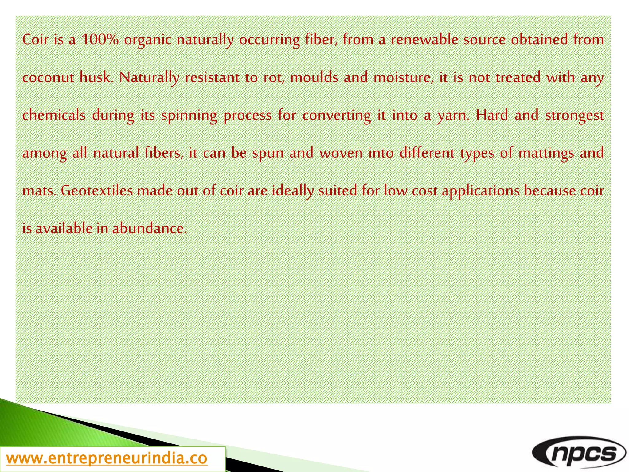 Coir Geotextiles, Coir Nettings / Geotextiles, Coir Woven Bhoovastra ...